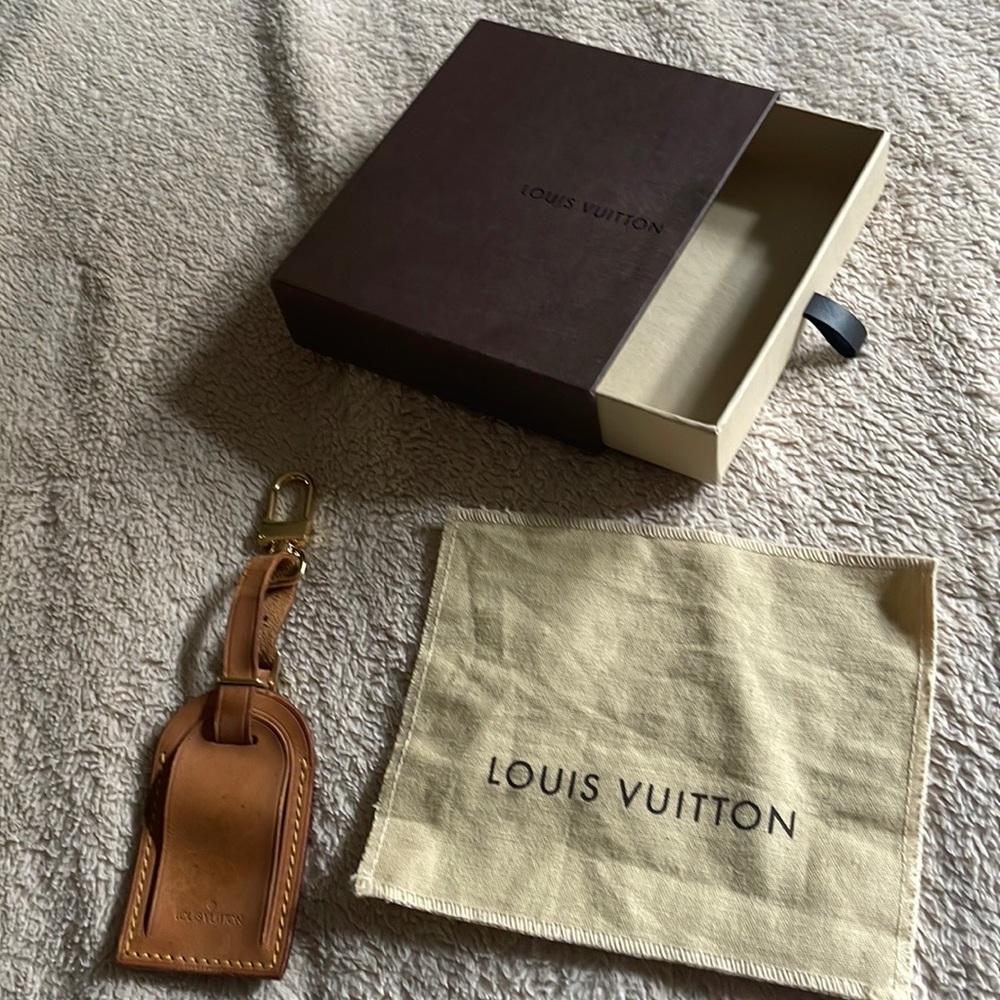 Louis Vuitton Luggage Tag Name Tag Travel Leather Lv … - Gem